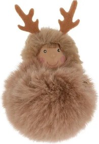 Závěsné děvčátko s parohy – hnědé 11 cm