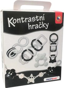 PROFIBABY Baby kontrastní hračky + zábrana na kočárek pro miminko hj359