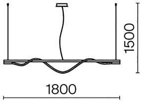 Luxusní zlaté, závěsné svítidlo Maytoni TAU, 140 cm, 30W