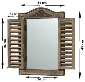 Dřevěné zrcadlo s okenicemi
