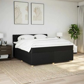 Box spring postel s matrací černá 180x200 cm textil 3289844