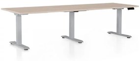 Výškově nastavitelný stůl OfficeTech Long, 240 x 80 cm, šedá podnož