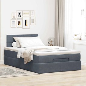 Osmanský rám postele s matrací tmavě šedá 120x200cm samet 3311766
