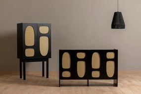 Kalune design Příborník SIMONA černý s vídeňskou pleteninou