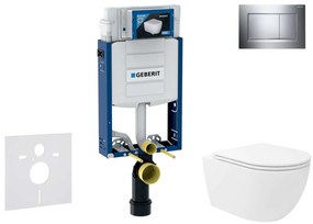 Geberit Kombifix - Set předstěnové instalace, klozetu Oudee Vortex a sedátka softclose, tlačítko Sigma20, chrom SANI15CA1135