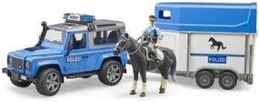 Bruder 2588 Land Rover, Policie, přepravník, figurka, kůň