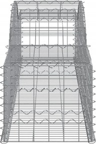 Klenuté gabionové koše 4 ks 300x50x40/60 cm pozinkované železo 3146649