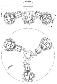 Globo 15388-3D - Bodové svítidlo CLASTRA 3xE27/40W/230V