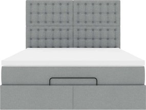Osmanský rám postele s matrací světle šedá 140x200cm textil 3313327