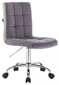 Velurová židle na kolečkách TOLEDO - šedá