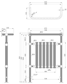 Sapho, CORK topné těleso 675x960 mm, chrom/bílá, RE104