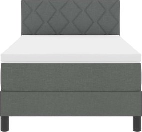 Postel s boxspringem s čelo Tmavě šedá 90 x 200 cm textil 3338735