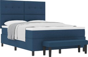 Postel s boxspringem s čelo Modrá 140 x 190 cm textil 3344071