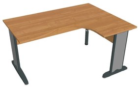 Stůl ergo vlna levý 160×120/80 cm - Hobis Cross CE 2005 L Dekor stolové desky: olše, Dekor lamino podnože: olše, Barva nohou: černá