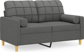 2místná pohovka s polštáři tmavě šedá 120 cm textil 3200775