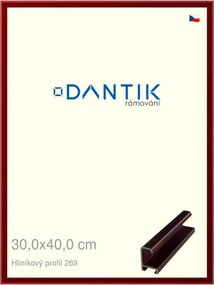 DANTIK rámeček 30x40 | ALU profil 7269 Červená Rubin broušená (Plexi Čiré)