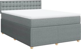 Box spring postel s matrací světle šedá 140 x 190 cm textil 3287465