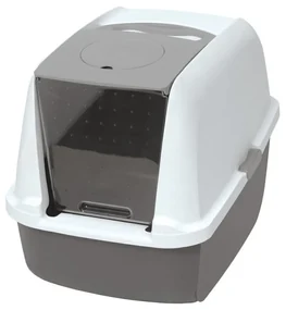 Bílo-šedý kočičí záchod 57x39 cm Cat It – Plaček Pet Products