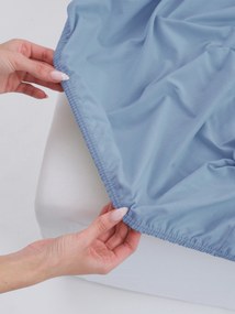 MK Lůžkoviny Jersey prostěradlo s elastanem Deluxe 160 × 200 cm – světle modrá