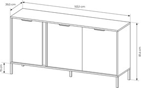 LARS a | komoda 153 3D | 153,1 cm | antracit
