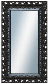 DANTIK - Zarámované zrcadlo - rozměr s rámem cca 50x90 cm z lišty ROKOKO černá lesklá (2632)