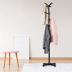 ModernHome Stojanový věšák 180x48cm - černý, YLT-0610 BLACK