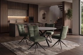 Designová otočná židle Narayan zelený samet