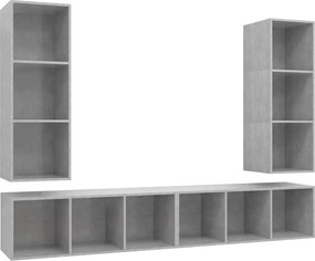 Nástěnné TV skříňky 4 ks betonově šedé dřevotříska 3079884