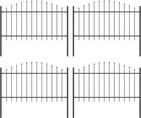 Zahradní plot WOERDEN 4 ks 170 x 140 cm Práškově lakovaná ocel 3360107