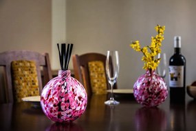 Skleněná olejová lampa SCUTI – Rubínově červená