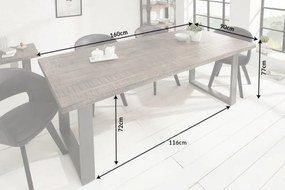Luxusní jídelní stůl Zachary, šedý 160cm