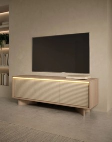 TV stolek Semi F 154 cm 3D LED cappuccino / bolivar přírodní