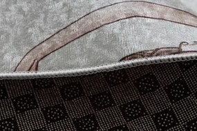 Dětský koberec protiskluzový BAMBINO 61600 krémový / růžový kruh