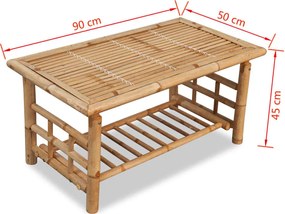 vidaXL Konferenční stolek bambusový 90x50x45 cm [243713]