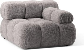 Světle šedý modul pohovky z textilie bouclé (pravý roh) Bellis – Micadoni Home