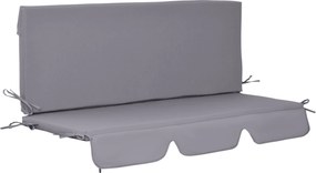 Outsunny Sada 2-ks Polštářů na Houpací Křeslo 130x45x5 cm Polstrovaný Polštář na Sedák a Opěradlo pro Zahradní Terasu Balkon Venku Šedý