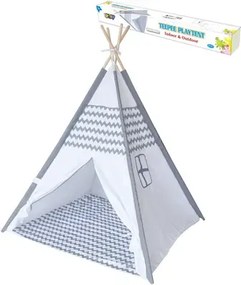 Stan Teepee indiánský šedý s oknem / Dětský stan / 120 x 150 x 120 cm
