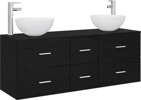 Sada koupelnových skříněk 3 ks Černý dub 49,5 x 35 x 63 cm 3405796