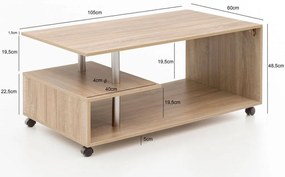 Bruxxi Konferenční stolek Jada, 105 cm, dub