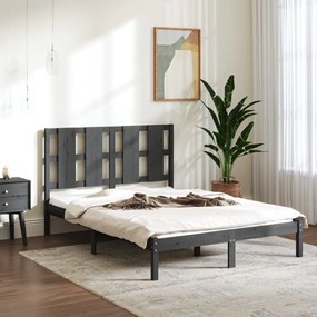 Rám postele šedý masivní borovice 140 x 200 cm,  3105602 HangarStore.cz