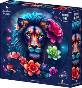 BLUEBIRD Kulaté puzzle Duhový lev / 501 dílků / průměr 45 cm