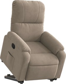 Zvedací polohovací křeslo taupe tkanina z mikrovlákna 3204929