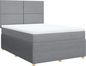 Box spring postel s matrací světle šedá 140 x 200 cm textil 3294372