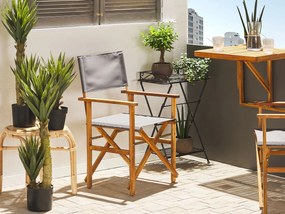 Sada 2 zahradních židlí a náhradních potahů světlé akáciové dřevo/barevný motiv CINE Beliani