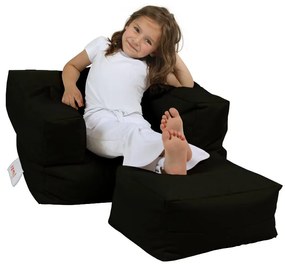 Atelier del Sofa Zahradní sedací vak Kids Single Seat Pouffe - Black, Černá