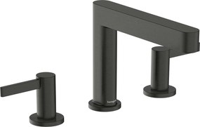 Hansgrohe Finoris - Umyvadlová baterie, 3-otvorová instalace, s výpustí Push-Open, EcoSmart, kartáčovaný černý chrom 76033340