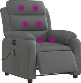 Elektrické masážní polohovací křeslo tmavě šedé textil 3204969