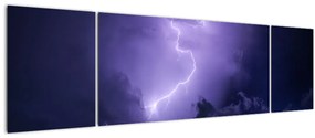 Obraz - fialová obloha a blesk (170x50 cm)