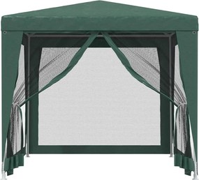 Party stan se 4 síťovanými bočnicemi zelený 2,5 x 2,5 m HDPE 319223