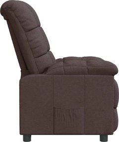 Polohovací křeslo tmavě hnědé textil 289801